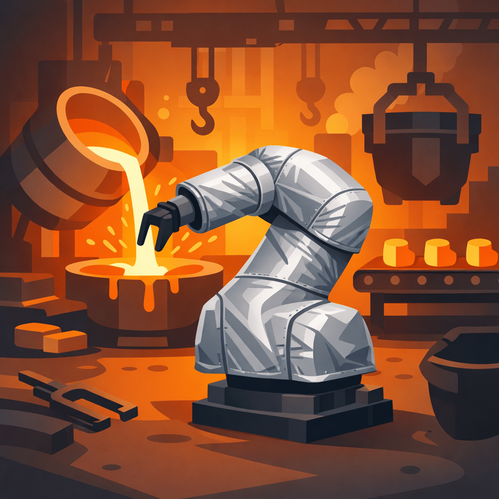 Foundry robot protection: protect robots in foundry