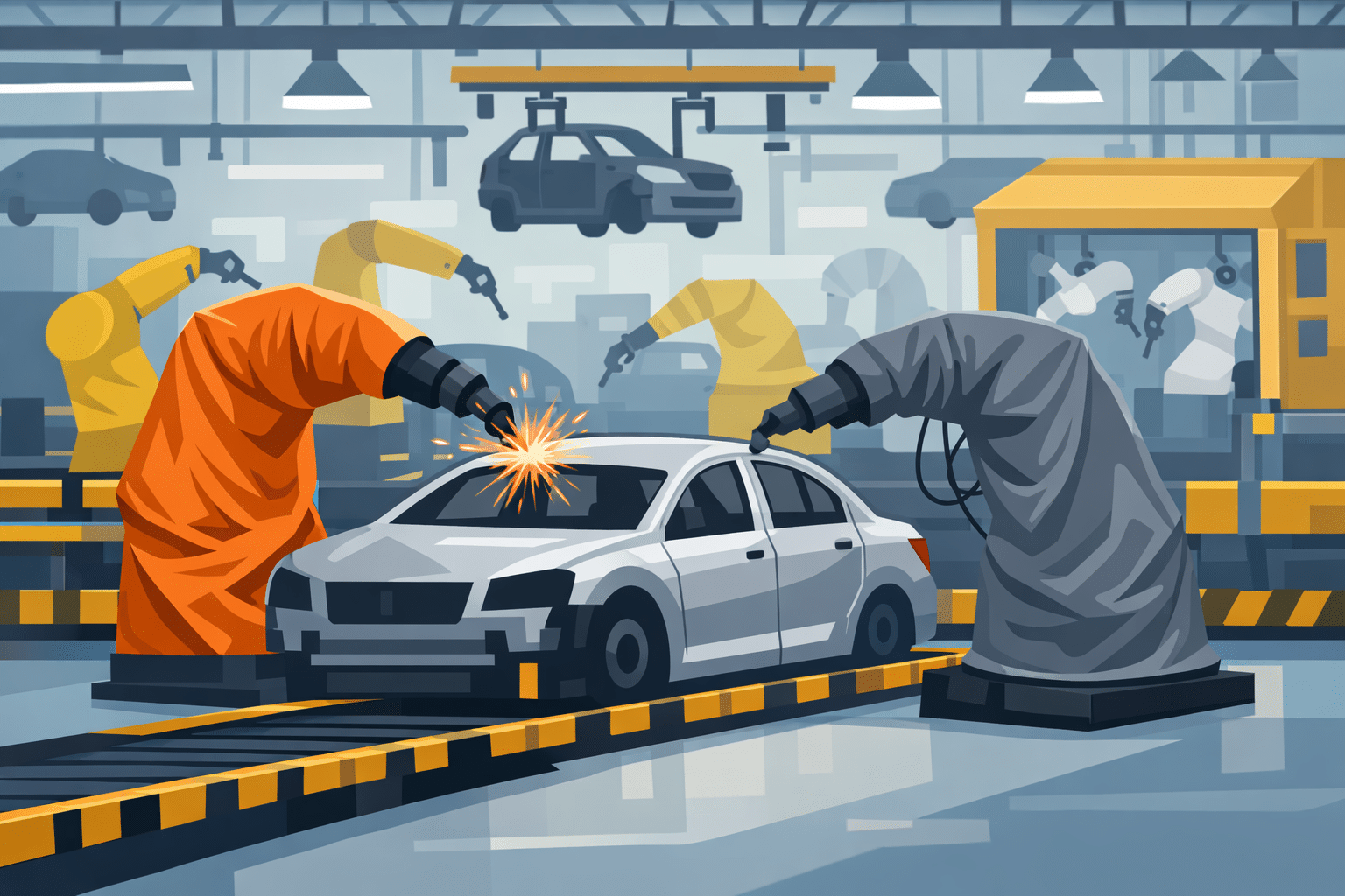 Robot covers for industrial robots: automotive protection
